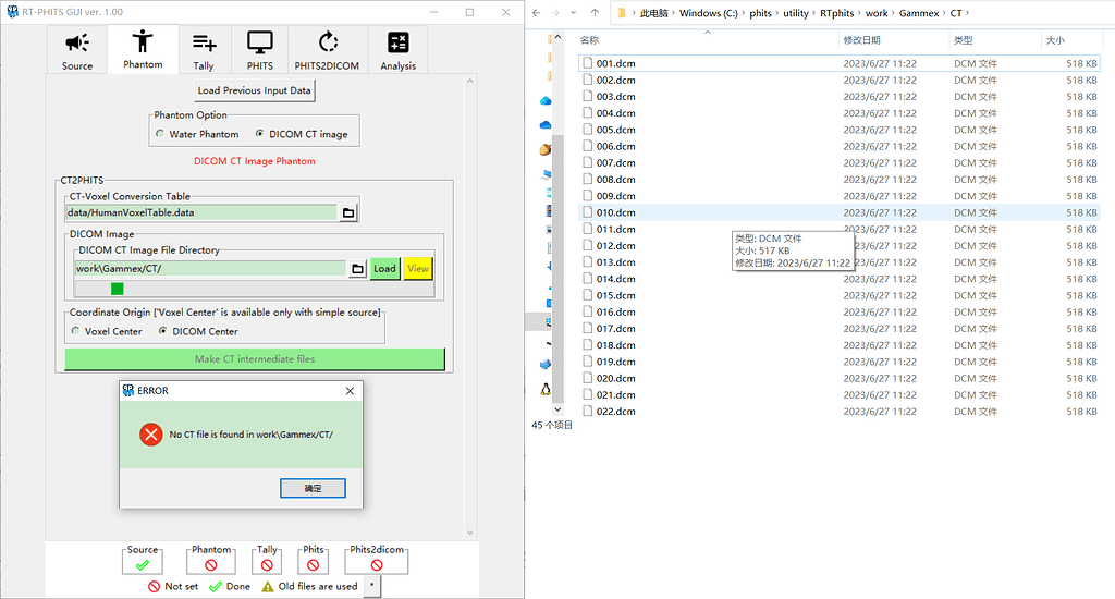 RT-PHITS GUI can't find CT files - Questions - PHITS Forum