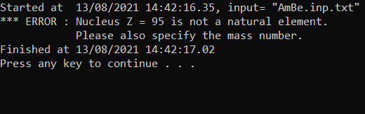 Input file for Material/s - Questions - PHITS Forum