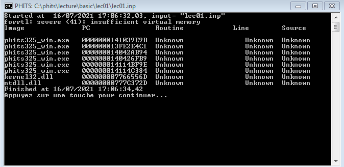 Insufficient Virtual Memory on Window
