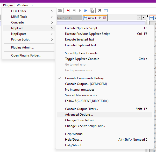 Notepad++ context menu for PHITS (Example of creation) - Miscellaneous ...