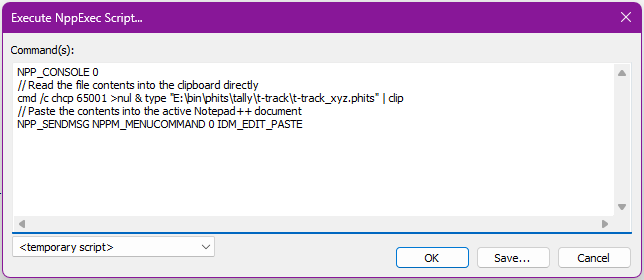 Notepad++ context menu for PHITS (Example of creation) - Miscellaneous ...
