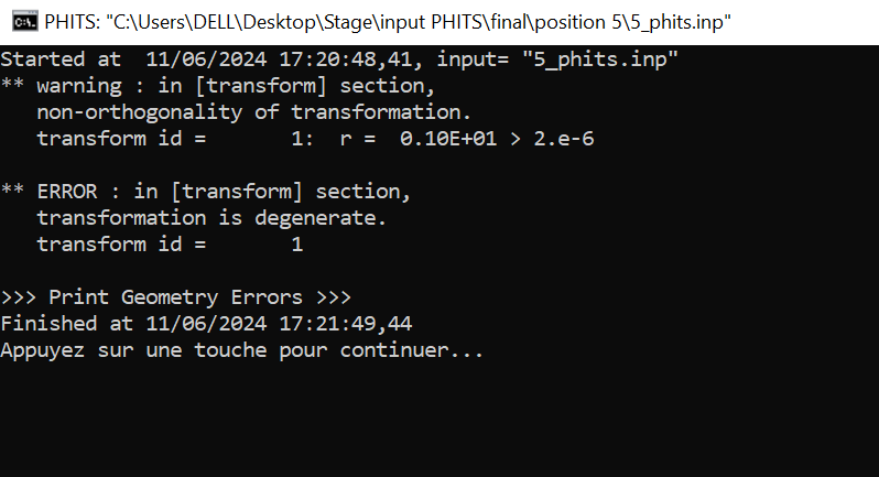 transformation error - Questions - PHITS Forum
