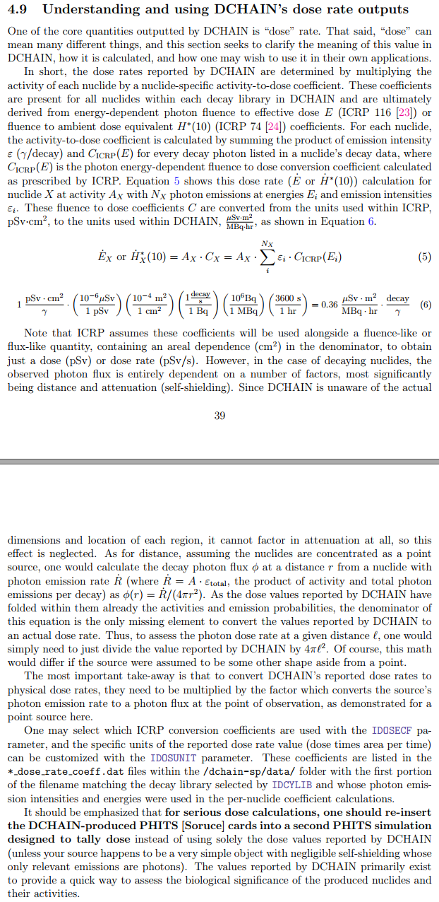 questions of dose-rate units in Dchain - Questions - PHITS Forum
