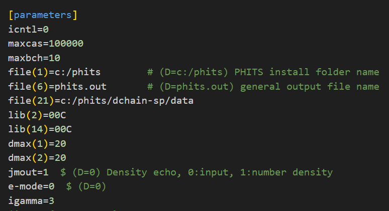 a T-dchain question - Questions - PHITS Forum