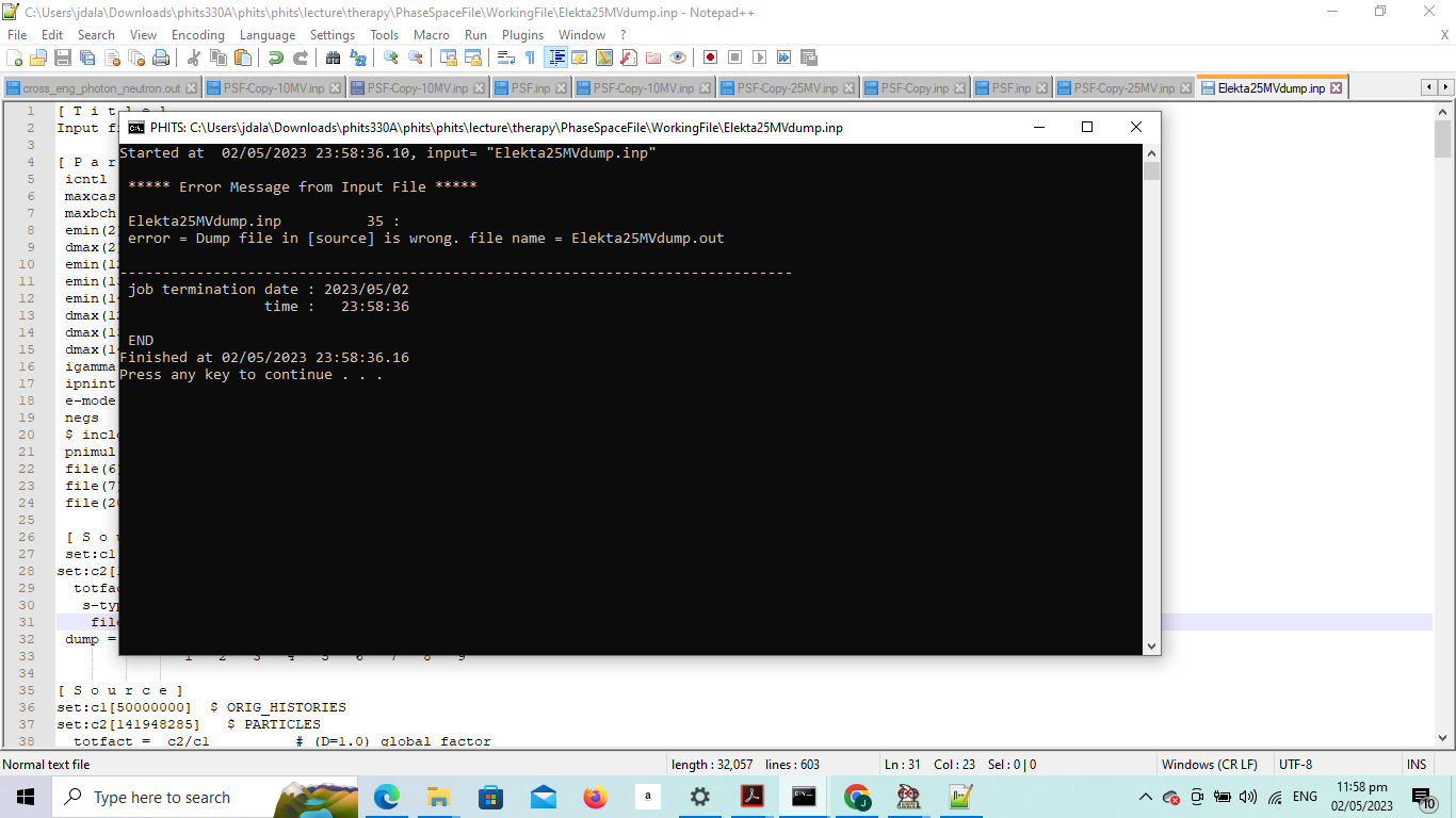 Phase Space File - Source Section - Questions - PHITS Forum